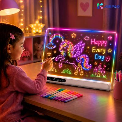 China Factory Direct Hot Sale Kids Art Drawing Tool Rechargeable Acrylic 7 RGB Modes Touch Timer Gift Home LED Drawing Board for sale