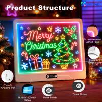 China Factory Direct Sales Hot Sale Wipe Clean No Ghost Kids Drawing Shop Menu Sign Light Board LED Drawing Board for sale