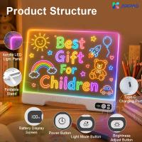 China Factory Direct Supply Best Selling 1000mAh Battery 3 Level Brightness Eye Friendly Reusable Acrylic LED Home Drawing Board for sale