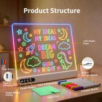 China Hot Sale Office Notice Drawing Board 14 Light Modes Adjustable Brightness Timer Function Factory Direct Sales LED Drawing Board for sale