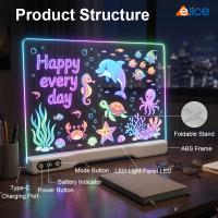 China Hot Selling RGB Light up Night Lamp Home Office Decor Message Board Factory Direct Sale LED Drawing Board for sale