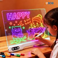 China Hot Selling Square Middle RGB LED Light-Up Touch Control Modern Design Battery Included Message Board Home Office Shop Decor for sale