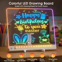 China Factory Direct Sale Square LED Message Board with Middle Lamp Size 2 Holes 7 Color Soft Glow Home Wall Decor for sale