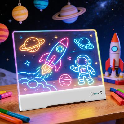 China Home Kids Room School Art Class Use Hot Sale 7-Color Dimming 1500mAh Battery Factory Direct Sale USB Working LED Drawing Board for sale