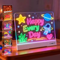 China Art Class Sketching Home Hot Sale Square Middle 1500mAh Battery Factory Direct Sale 7-Color 5V USB LED Drawing Board for sale