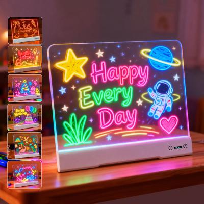 China Home Kids Room School Art Class Use Hot Sale 7-Color Dimming 1500mAh Battery Factory Direct Sale USB Working LED Drawing Board for sale