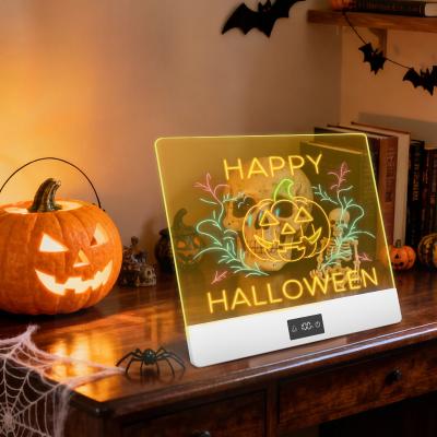 China Factory Direct High Quality Acrylic Writing Board Crystal Clear Display 7 Color Pens Gift Idea LED Drawing Board for sale