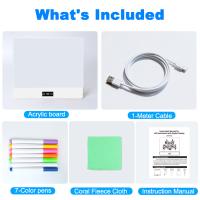 China Factory Direct High Quality Acrylic Writing Board Crystal Clear Display 7 Color Pens Gift Idea LED Drawing Board for sale
