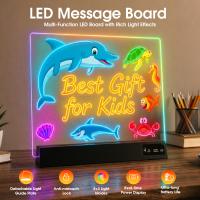 China Bestseller Square Home LED Message Board Modern Design Touch Control Anti Mistouch Lock Middle Size Colorful Lights USB Light for sale