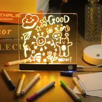China Factory Direct 3D Custom Night Light LED Board Acrylic Message Board Erasable DIY Paint Rewritable Surface for Bulk Whiteboards for sale