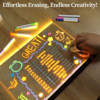 China Factory Direct 3D Custom Night Light LED Board Acrylic Message Board Erasable DIY Paint Rewritable Surface for Bulk Whiteboards for sale