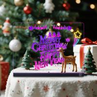 China Christmas Deal Factory Direct Customizable LED Light up Dry Erase Board Adjustable Height Holiday Decor for sale
