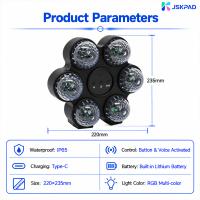 China Factory Direct Hot Selling RGB 3 Color Sound Activated Built-in 3W 100LM Tabletop 6-Head Flower Magic Ball Party Light for sale