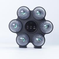 China Factory Direct Hot Selling RGB 3 Color Sound Activated Built-in 3W 100LM Tabletop 6-Head Flower Magic Ball Party Light for sale