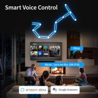 China USB-Powered WiFi RGB Smart Wall Modern LED Music Sync Rhythm Mode White Shade Bedroom Living Room Party Decoration DIY for sale