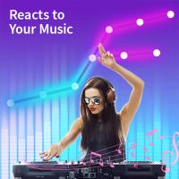 China USB-Powered WiFi RGB Smart Wall Modern LED Music Sync Rhythm Mode White Shade Bedroom Living Room Party Decoration DIY for sale