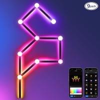 China Factory Wholesale RGB Smart Wall Light Constellation Design 9-Panel 9-Connector Double Sided Tape Installation LED Source WiFi for sale