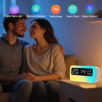 China Wholesale 6W USB C RGB Mood Light BT Speaker Alarm Clock Bedside Lamp for sale