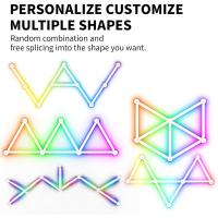 China Mobile Connection APP Control Dimmable RGB Atmosphere Gaming Ambient Smart Removable Splicing Wall Lights Bar  for Living Room for sale