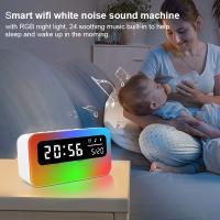 China Factory Custom Sunrise Alarm Clock Rechargeable Bedside RGB Table Smart LED Night Lamp Lights for Bedroom Living Room for sale
