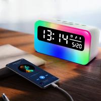 China Digital Alarm Clock Home Decorate New Modern Atmosphere RGB Table Smart LED Night Lamp Lights for sale