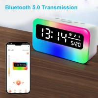 China Digital Alarm Clock Home Decorate New Modern Atmosphere RGB Table Smart LED Night Lamp Lights for sale