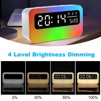 China Digital Alarm Clock Home Decorate New Modern Atmosphere RGB Table Smart LED Night Lamp Lights for sale