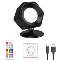 China JSK Remote Control Indoor Wall Light Battery Powered Wireless Night Light Smart 360 Magnetic Ball RGB Decor Wall Lamp for Home for sale