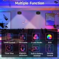 China JSK Remote Control Indoor Wall Light Battery Powered Wireless Night Light Smart 360 Magnetic Ball RGB Decor Wall Lamp for Home for sale