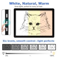 China Ultra-Thin 6 Level Stepless Dimmable LED Light Pad High Brightness A3 A4 Drawing Light Board Tracing Table Sketching Tool for sale