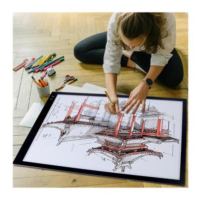 China Private Label Ultra-Thin 6-Bright Illuminated LED Drawing Board Simple Animation Copying Writing Boards Made of Plastic for sale