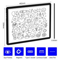 China Hot Selling A3 A4 LED Light Box Ultra-thin Tracing Pad LED Drawing Boards Handwriting Sketching Light Pad with Factory Price for sale