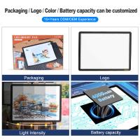 China Ultra-Thin Wireless LED Light Pad Eye-Friendly Animation Trace Drawing Board with Luxury Silver Coating Physical Keys for sale
