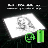 China Ultra Slim Dimmable Trace LED Light Pad Rechargeable Battery A3 Drawing Board Portable with Certificate EN71 Packaged in Box for sale
