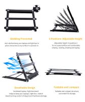 China A4 Drawing Board Bracket 2022 New Home Office Multi Function Black Metallic Adjustable Laptop Stand for sale