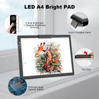 China Rechargeable Ultra-thin  A4 Battery Drawing Board Led Tracing Light Pad with Clip and Stand for sale