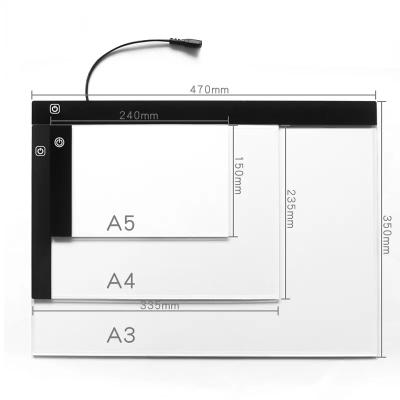China Portable A3 A4 A5 LED Tracing Board Light Box USB Sketch Board Acrylic LED Copying Pad Drawing Light Board Tracing Light Pad for sale
