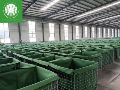 China Easily Assembled Lined Defensive Barrier With Flame Retardant ZnAl Coating Hesco Bastion for sale