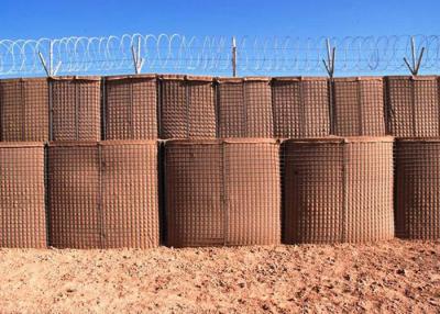 China Sand Waterproof Effective Desert Color Defense Wall Hesco Galfan Coated for sale