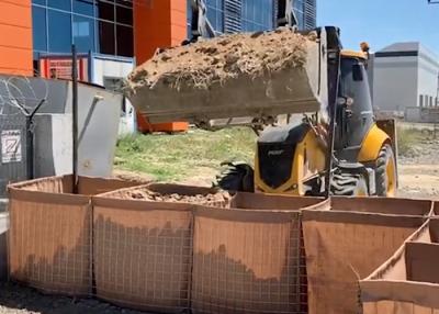 China Anticorrosive Galfan Coated MIL 9 Hesco Bastion Barrier System Spiral Connection for sale