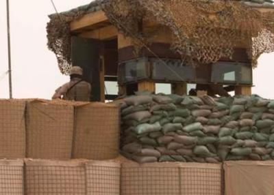 China Non Woven Fabric Beige Geotextile 1.60m Hesco Bastion Barrier Flood Wall for sale
