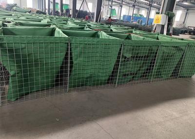 China Green Geotextile Soil Anti Corrosive Hesco Military Barrier Easily Assembled for sale
