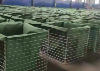 China MIL 7 Green  Geotextile Anti - Corrosion ZnAl Coating Defensive Hesco Barrier for sale