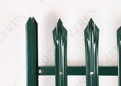 China 3m Green Galvanized Metal Mesh Fences Wrought Iron Steel Palisade Fence for sale