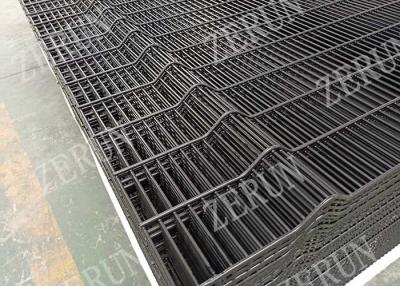 China Black 358 Security Fence , Curved Anti Climb Fence Powder Coating for sale