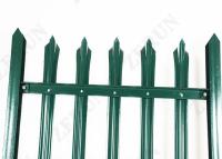 China Green Powder Coated 5 foot Welded Wire Fence Panels , SHS Pipe Steel Palisade Gates for sale