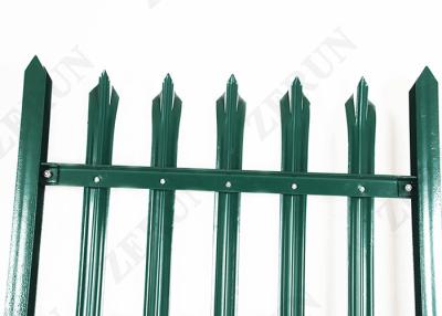 China Green Powder Coated 5 foot Welded Wire Fence Panels , SHS Pipe Steel Palisade Gates for sale