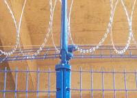 China Anti Climb Welded Wire Mesh Panels , Razor Airport Security Barbed Wire Fencing for sale