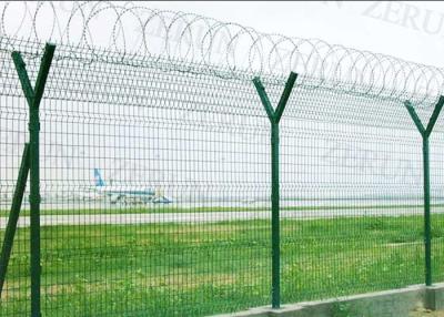 China Galvanized Airport Security Fence 2.5X3.2M PVC Coated Wire Mesh Panels for sale
