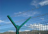 China Welded Airport Security Fence Q235 Galvanised Mesh Panels With Razor Barbed Wire for sale